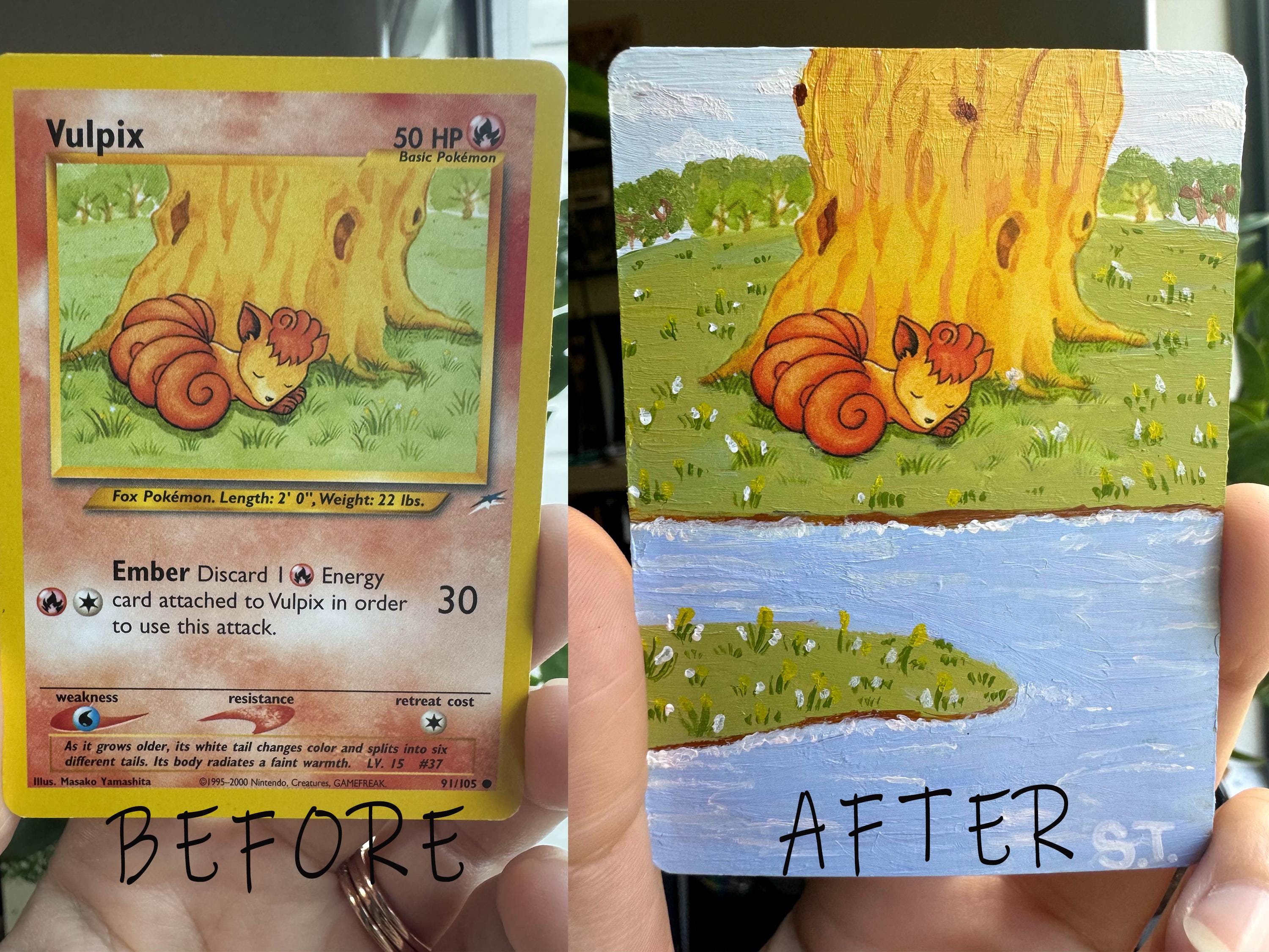CUSTOM COMMISSION Hand-painted Pokemon Cards, Altered Pokemon Cards ...