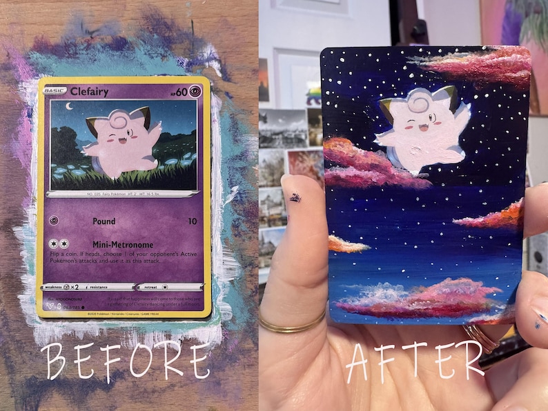 CUSTOM COMMISSION Hand-painted Pokemon Cards, Altered Pokemon Cards ...