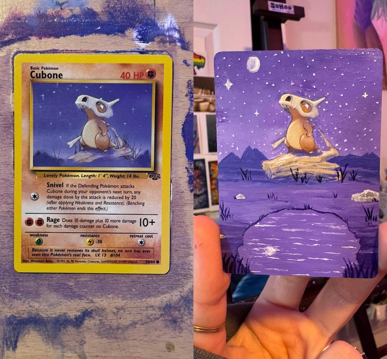 CUSTOM COMMISSION Hand-painted Pokemon Cards, Altered Pokemon Cards ...