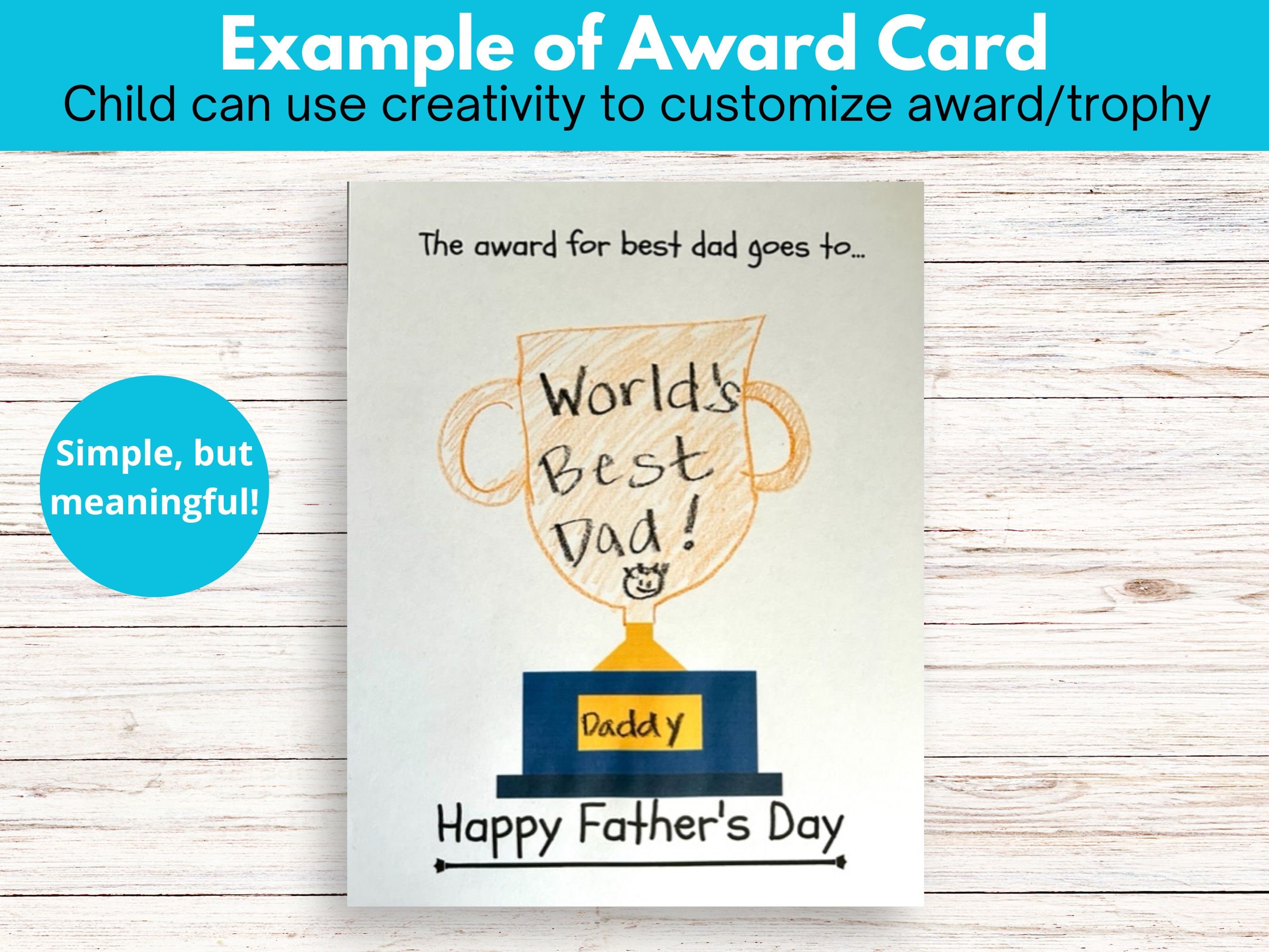 Father's Day Award Father's Day Trophy Craft Printable Father's Day ...