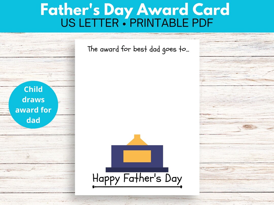 Father's Day Award Father's Day Trophy Craft Printable Father's Day ...