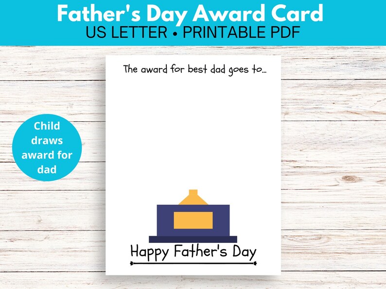 Father's Day Award Father's Day Trophy Craft Printable Father's Day ...