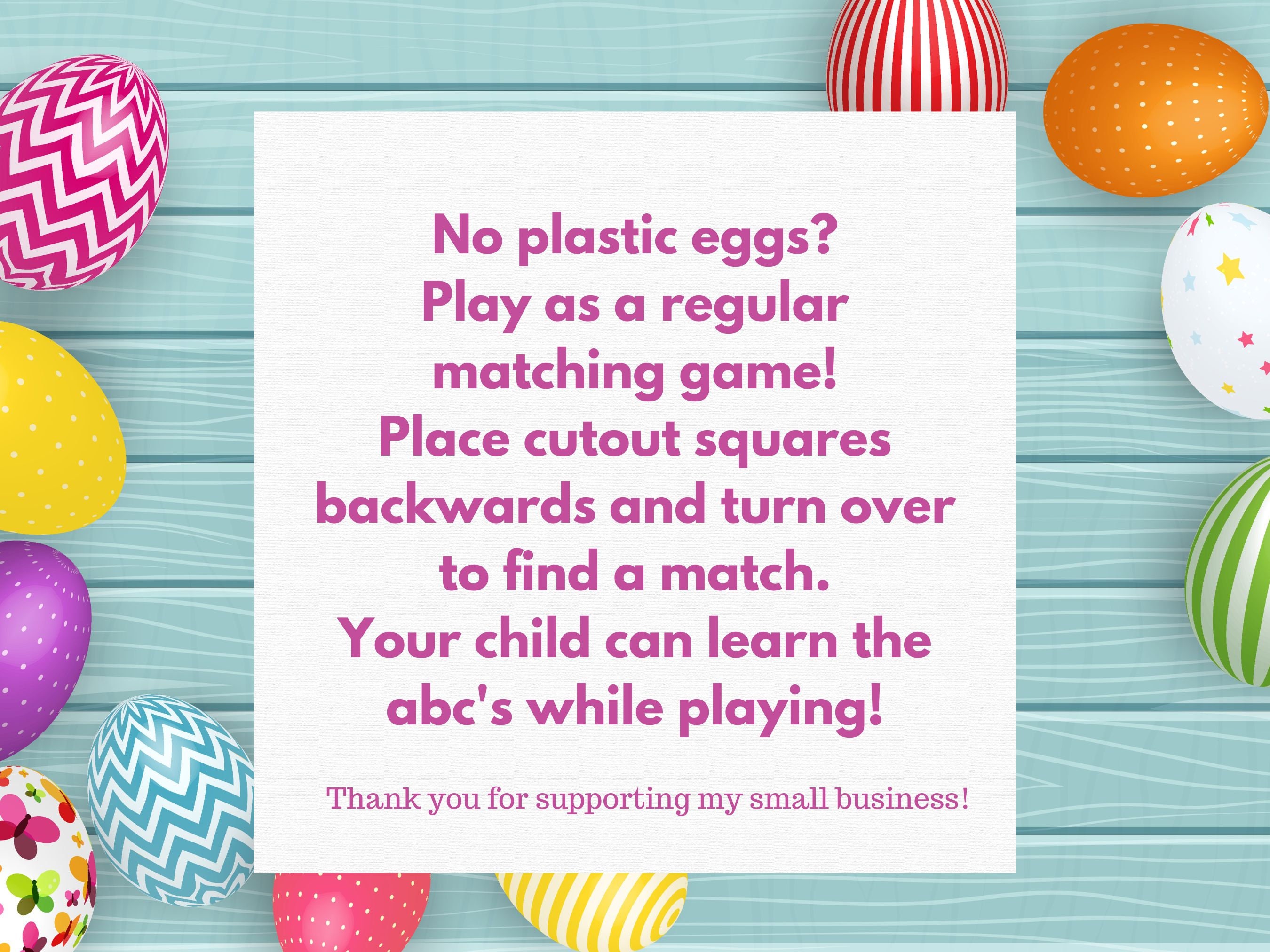 Alphabet Matching Game Printable Download Easter Egg Game Landscape - Etsy