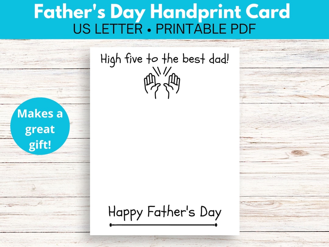 Father's Day Handprint Card Father's Day Greeting Card From Child to ...