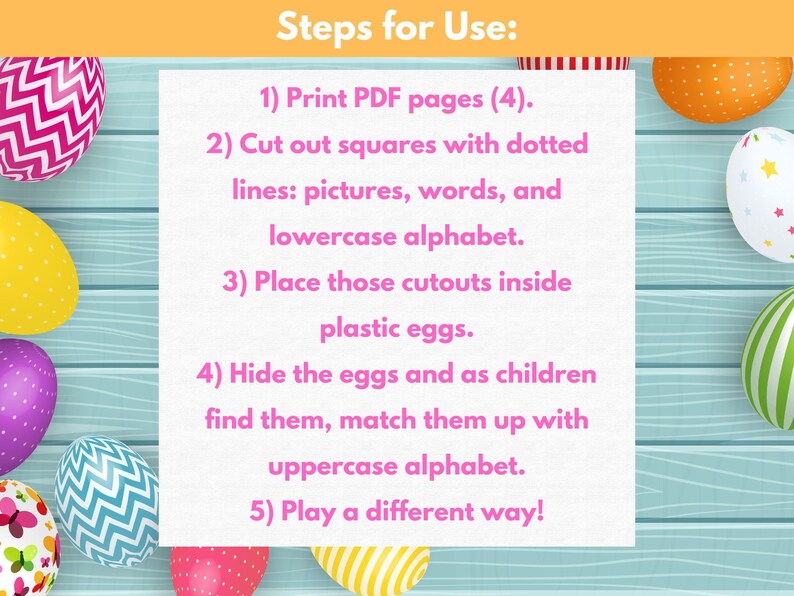 Alphabet Matching Game Printable Download Easter Egg Game Landscape - Etsy