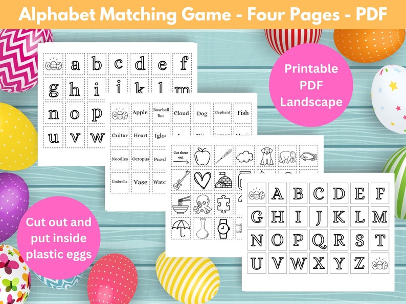 Alphabet Matching Game Printable Download Easter Egg Game - Etsy