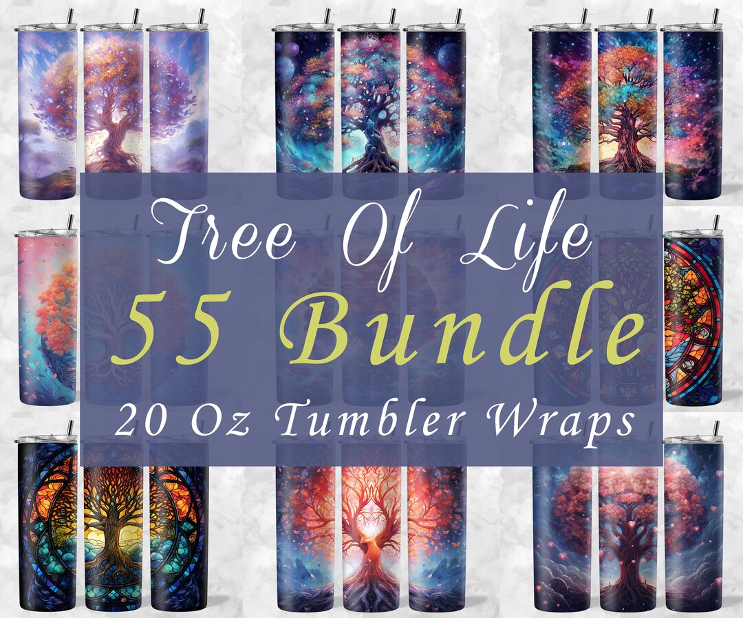 55 Tree of Life Tumbler Wrap Bundle Stained Glass Yoga Tree - Etsy