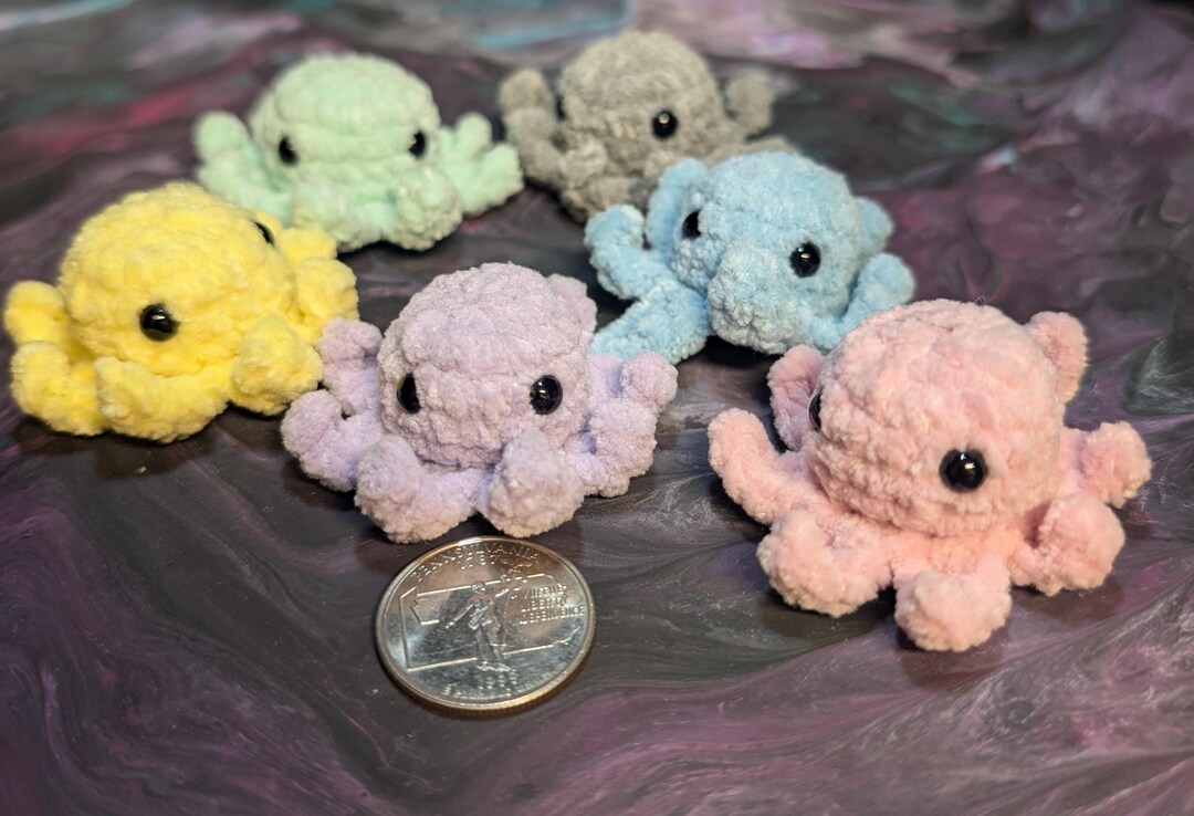 Tiny Octopus Amigurumi, Plush Toys, Mini Octopus Plush, Multicolored ...