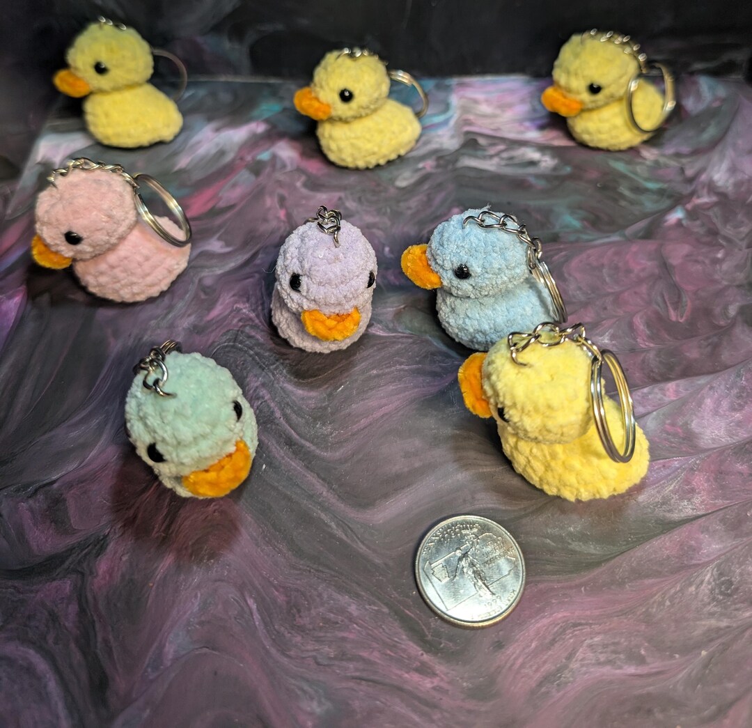 Rubber Ducky Keychain.handmade Keychain Cute Rubber Duck Plush Ducky ...