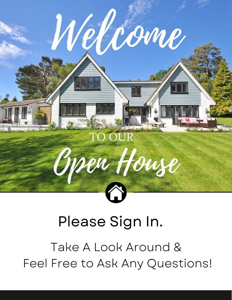 Customizable Open House Sign in Sheet | 2025 Open House Welcome Sign ...