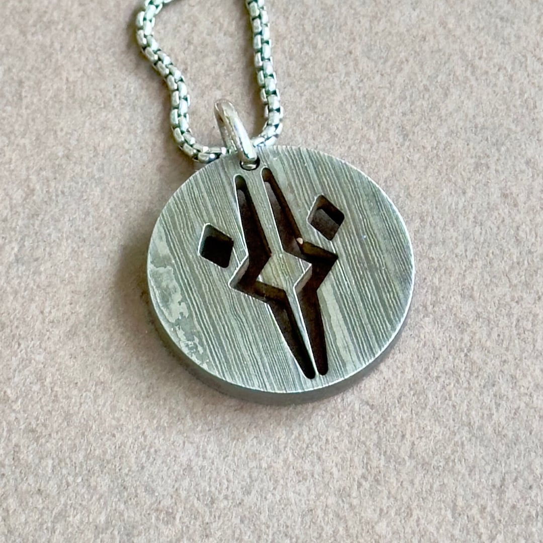 Ahsoka Tano Fulcrum Symbol Necklace Star Wars Gift Damascus Steel ...