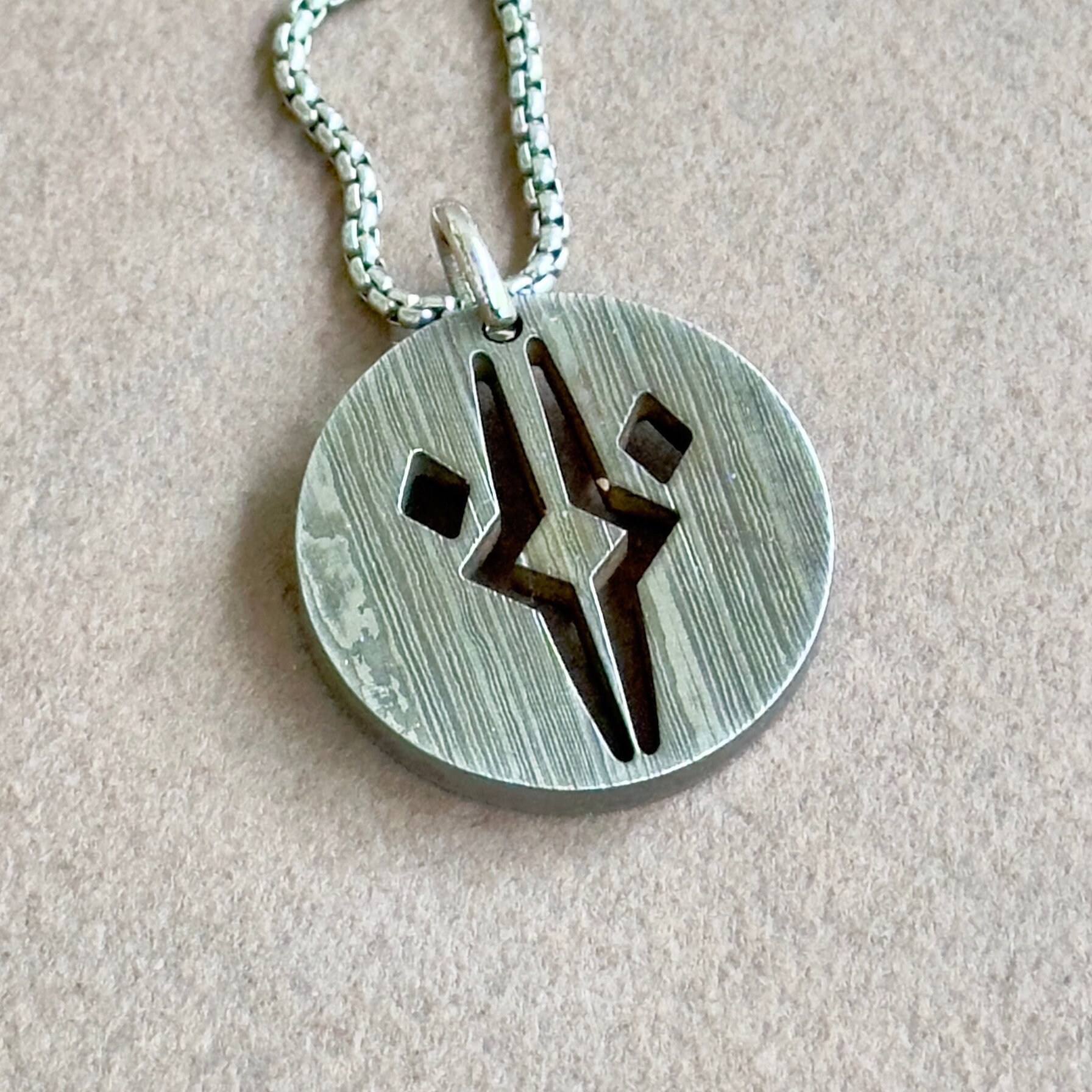 Ahsoka Tano Fulcrum Symbol Necklace Star Wars Gift Damascus Steel ...
