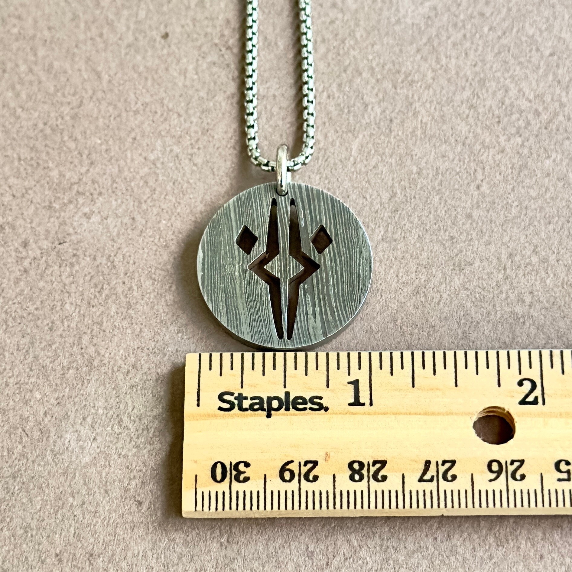 Ahsoka Tano Fulcrum Symbol Necklace Star Wars Gift Damascus Steel ...