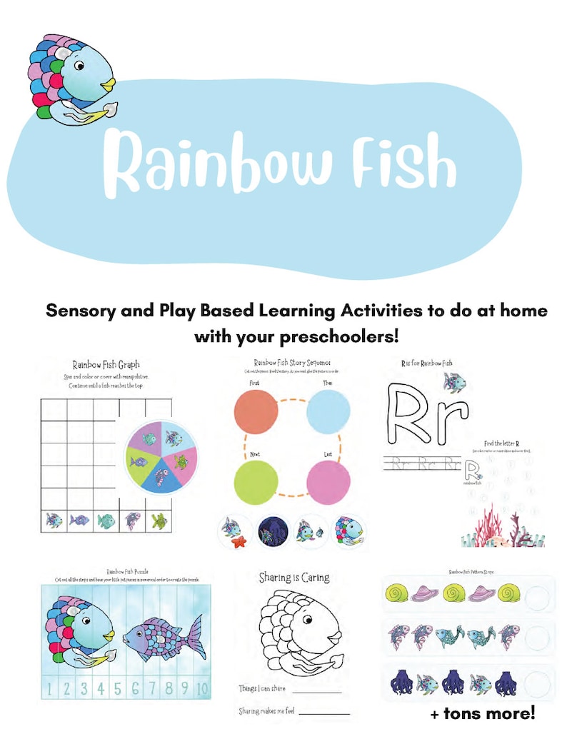 Rainbow Fish Activity Bundle - Etsy
