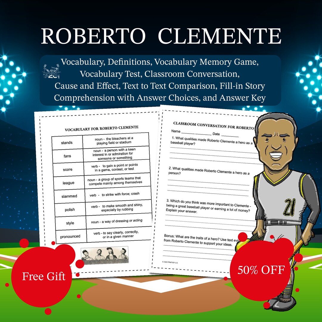Roberto Clemente Hispanic Heritage Month: Interactive - Etsy