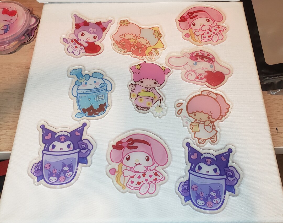10ea 8cm Large Kawaii Sanrio Acrylic for All Your DIY Projects, Sanrio ...