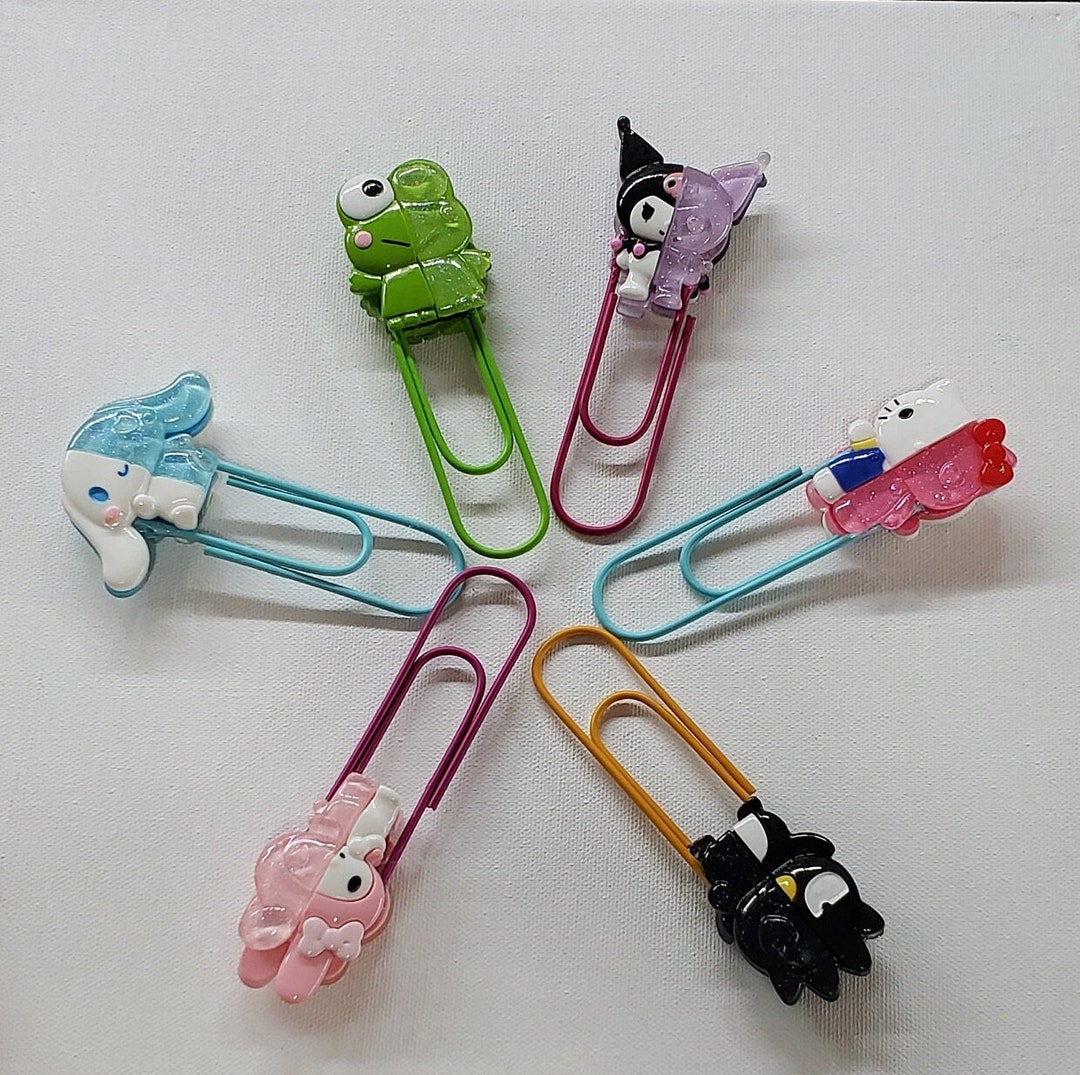 Jumbo Paperclip Bookmark, Sanrio, Resin Charm Bookmark, Bookworm, Cute ...