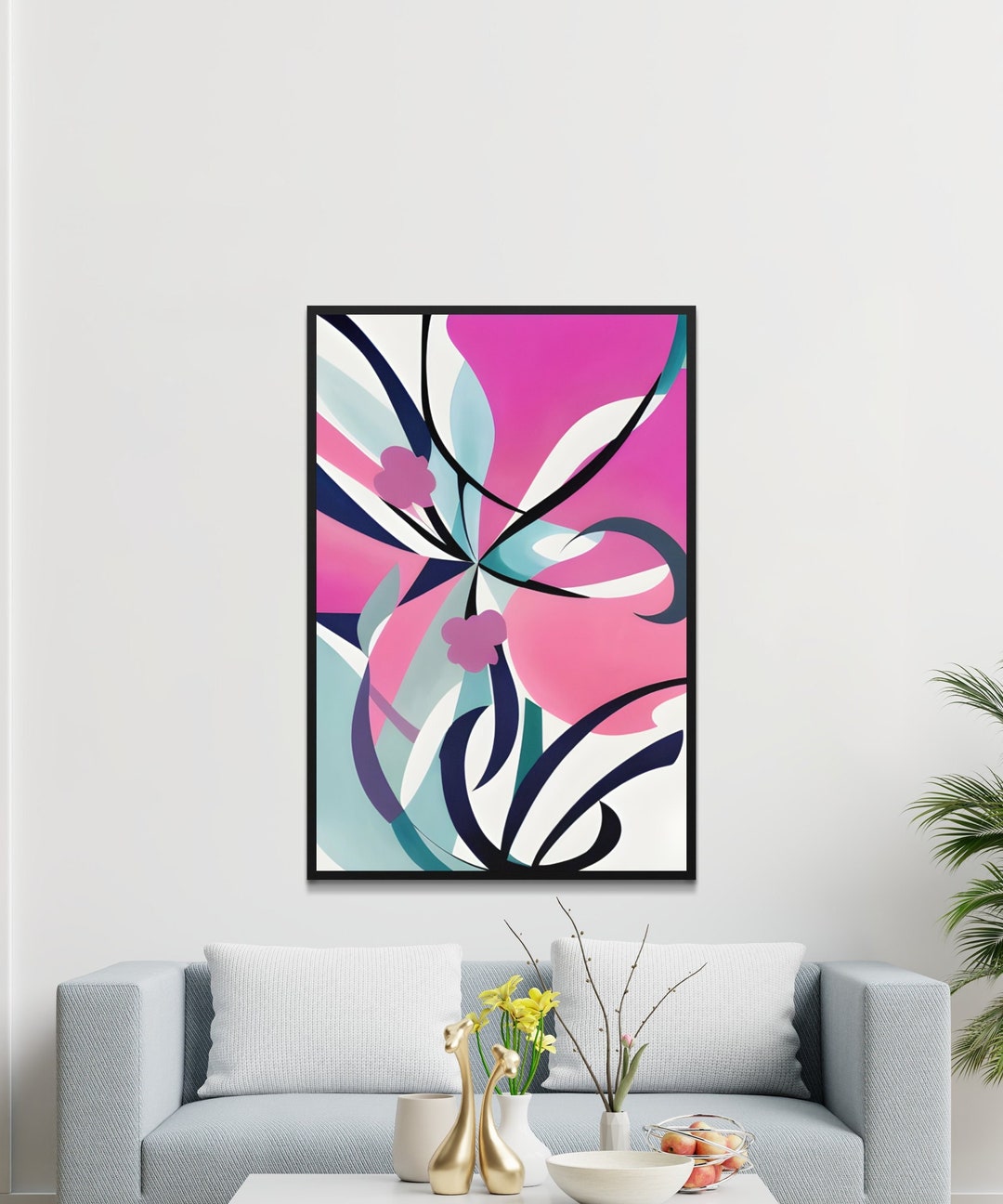 Digital Art | Abstract Floral Composition | Tropical Tones | Wall Art ...