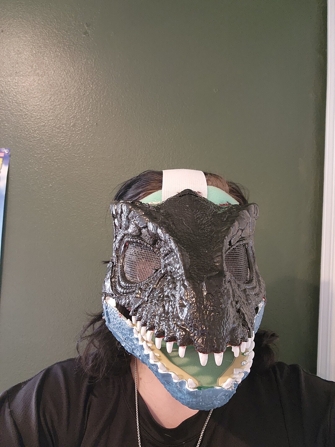 Black and Blue Dino Mask - Etsy