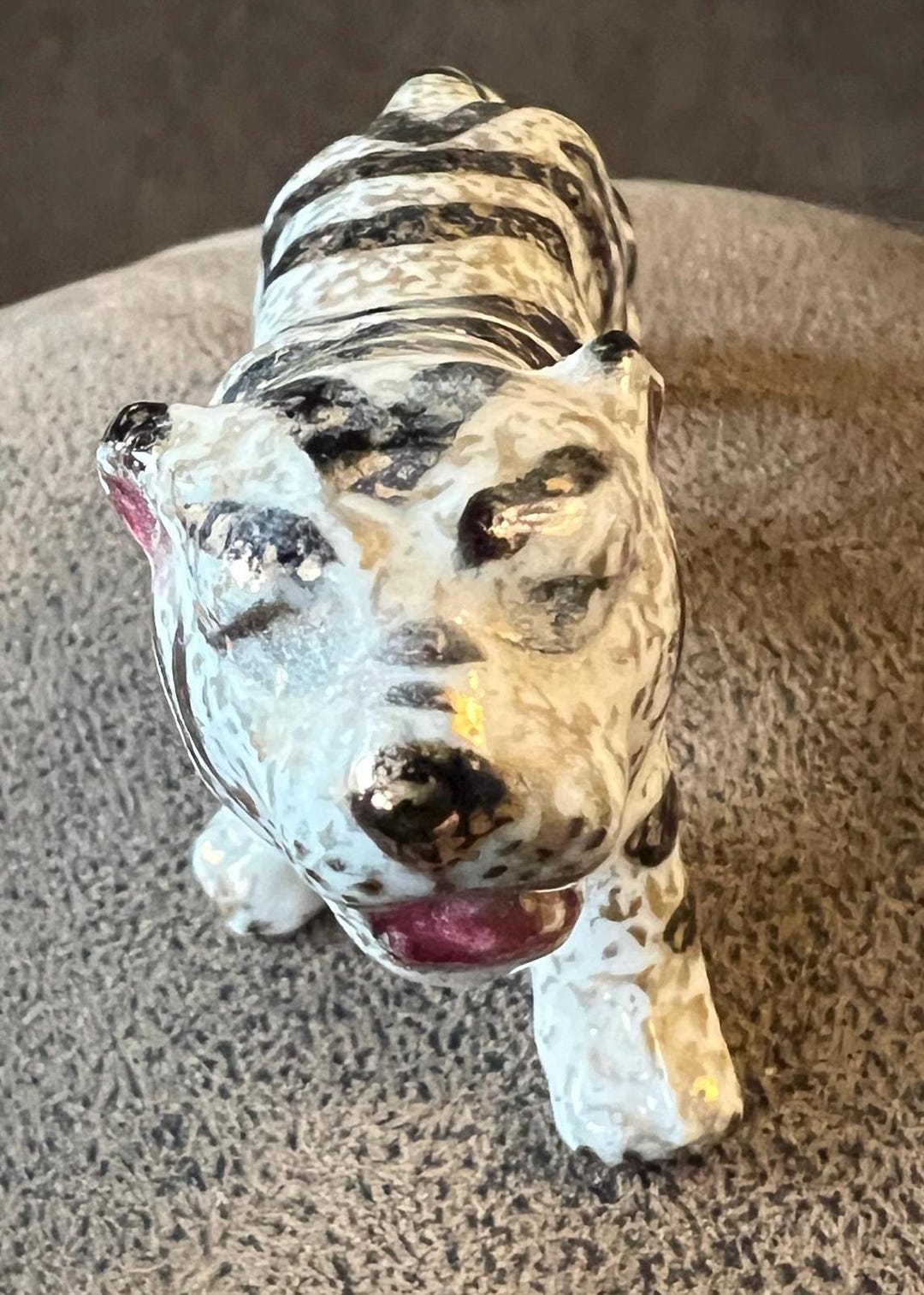 Vintage Japan White Tiger Figurine With Gold Flecks - Etsy