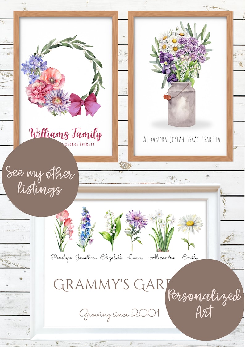 Purple Iris February Flower Watercolor Digital Art Print Birth Month ...