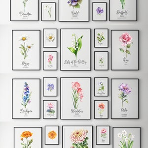 Purple Larkspur July Birth Month Flower Watercolor Digital Art Print ...