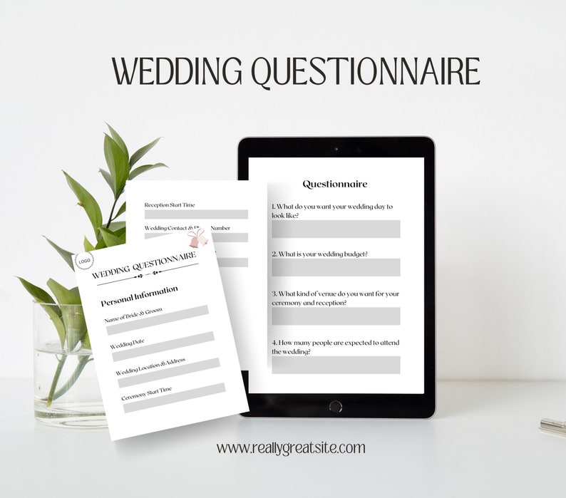 WEDDING QUESTIONNAIRE, Editable in Canva, Size A4 - Etsy