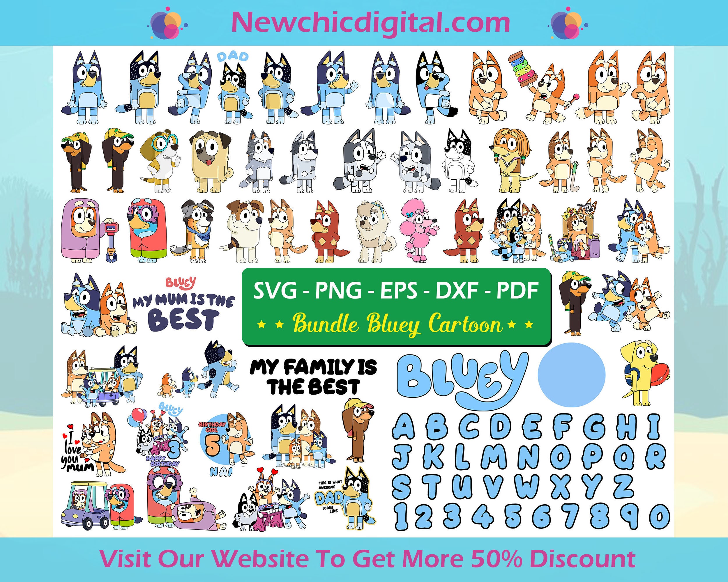 Bluey SVG Bundle Bluey Cut Files for Cricut Bluey the Dog - Etsy Canada