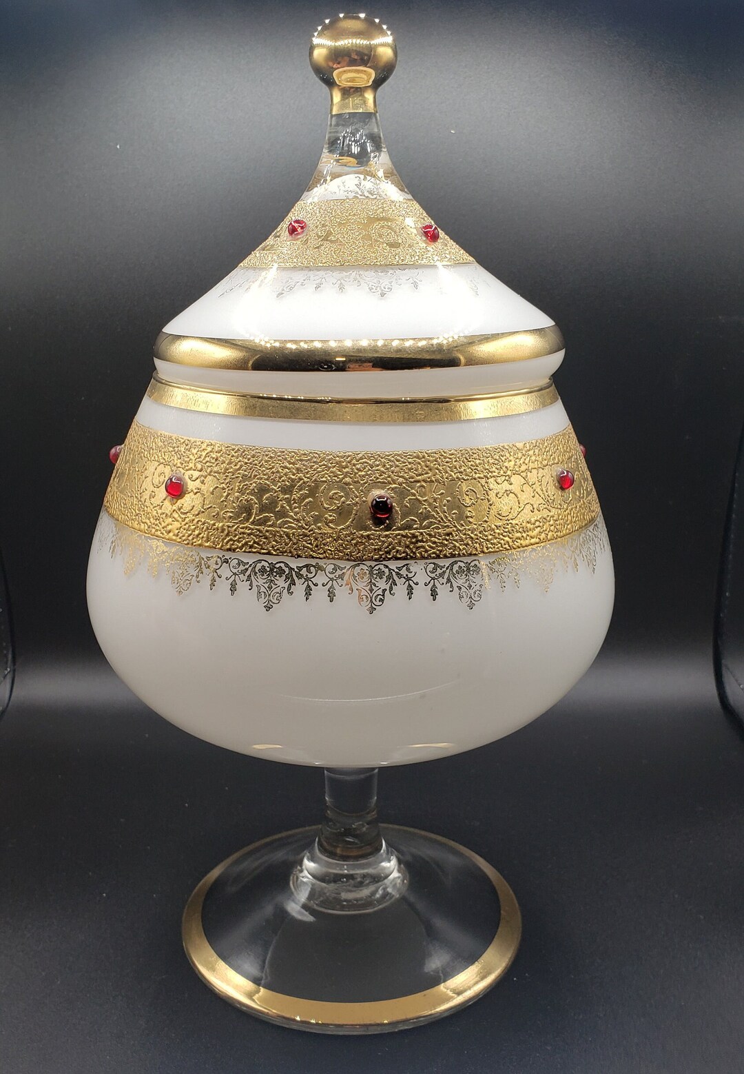 Large Vintage Bohemian Covered Candy Dish - Etsy