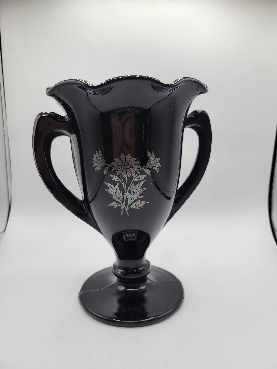 Vintage Art Deco Black Amethyst Trophy Vase With Silver Overlay - Etsy
