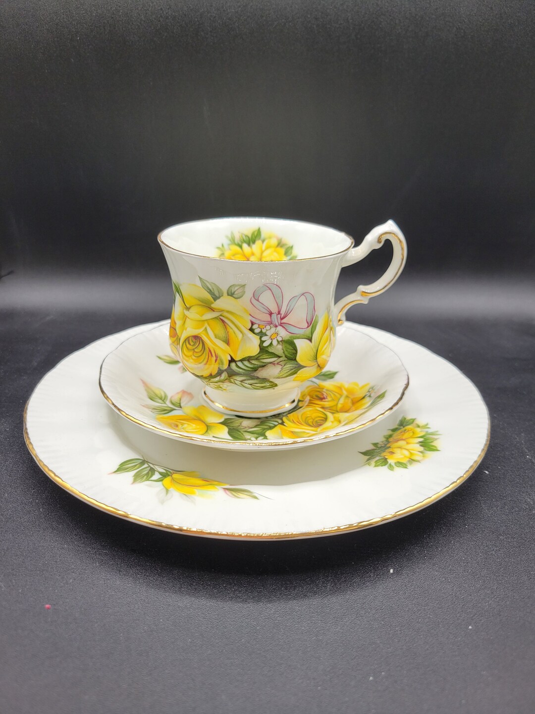 Vintage Royal Crest Fine Bone China Tea Cup, Saucer and Luncheon Plate ...