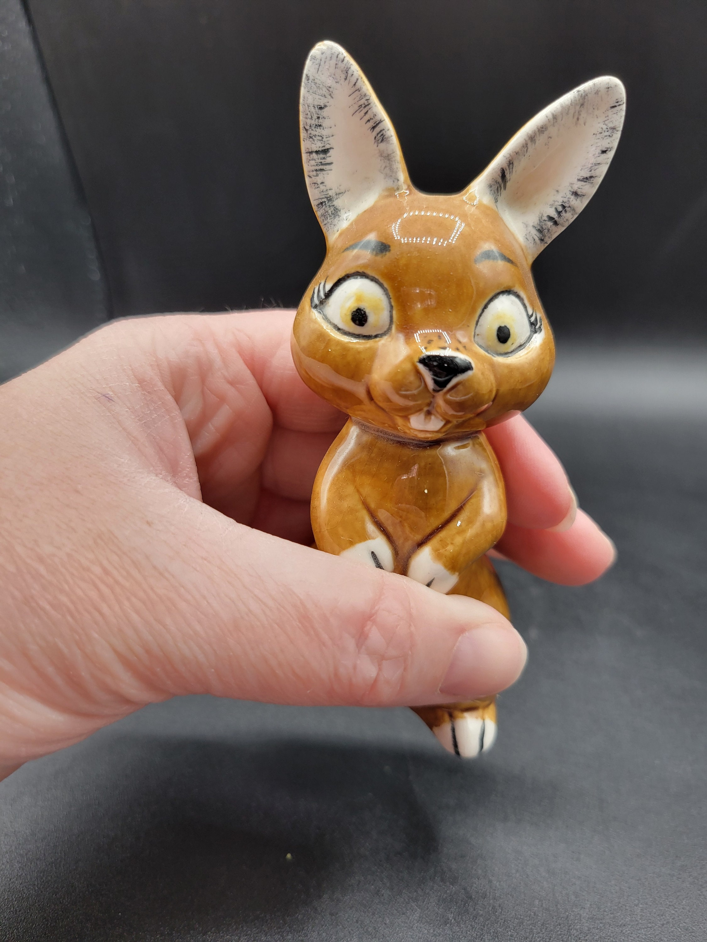 Vintage Bunny Figurine With Goofy Expression - Etsy