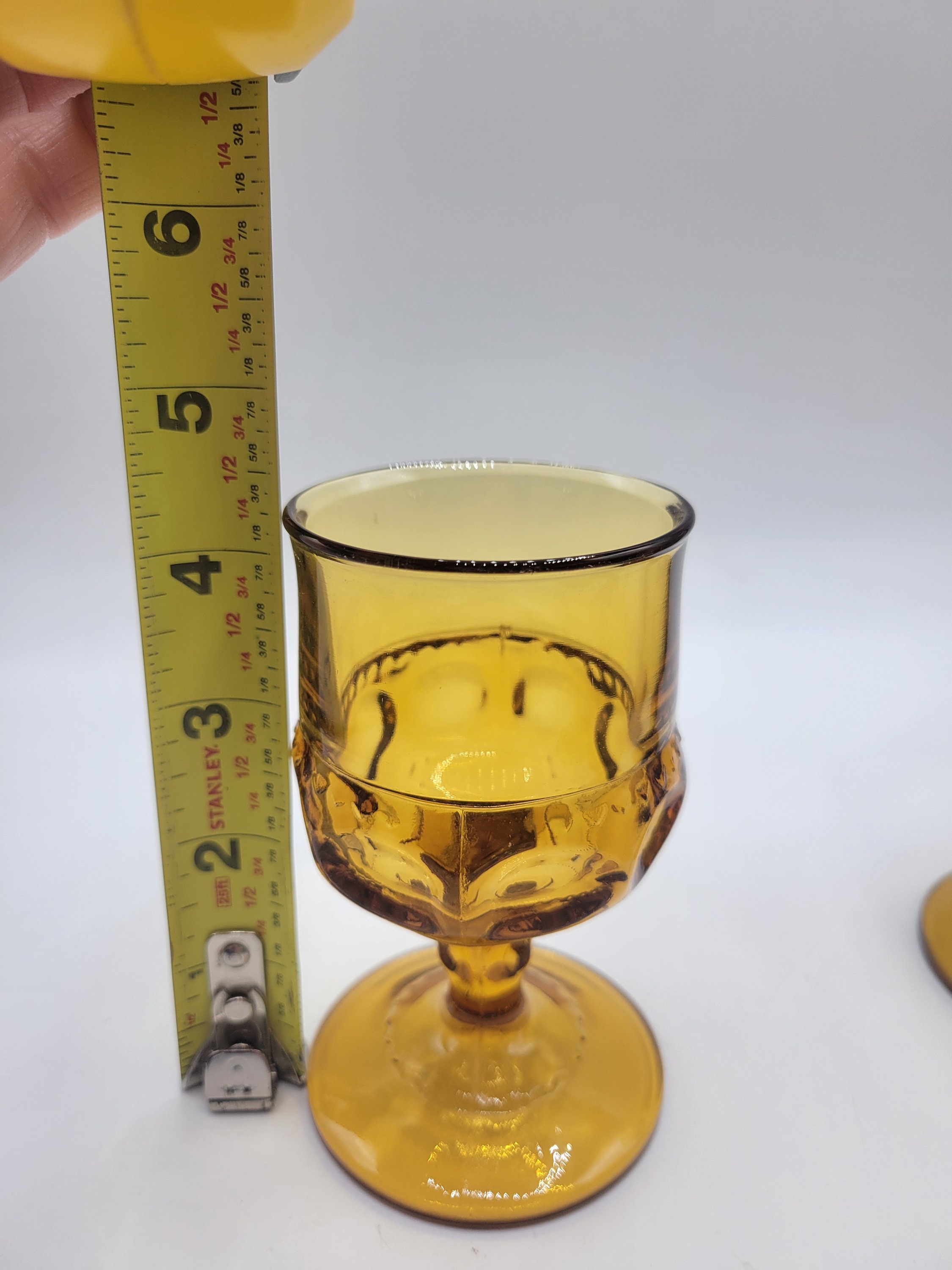 Vintage Indiana Glass Kings Crown Thumbprint Goblets Set of 4 - Etsy