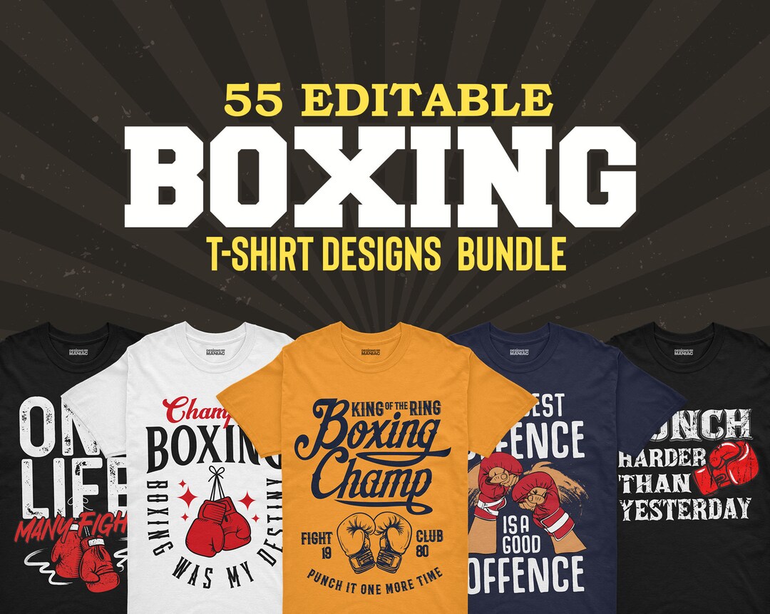 Boxing T-shirt Design Bundle - Etsy