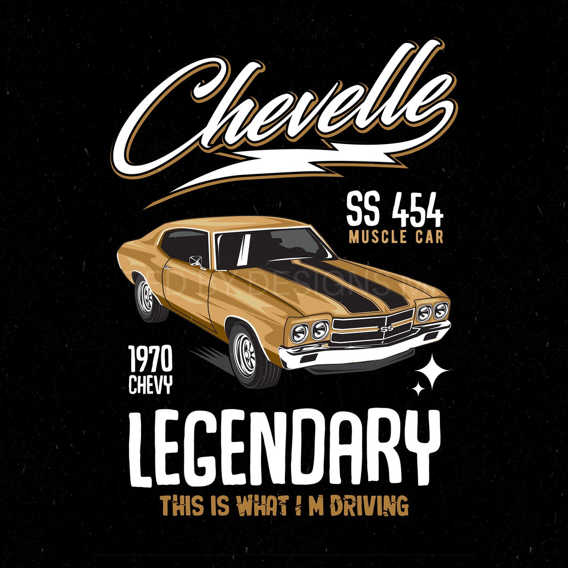 Legendary 1970 Chevelle SS 454 T-shirt Design Editable Vector SVG EPS ...