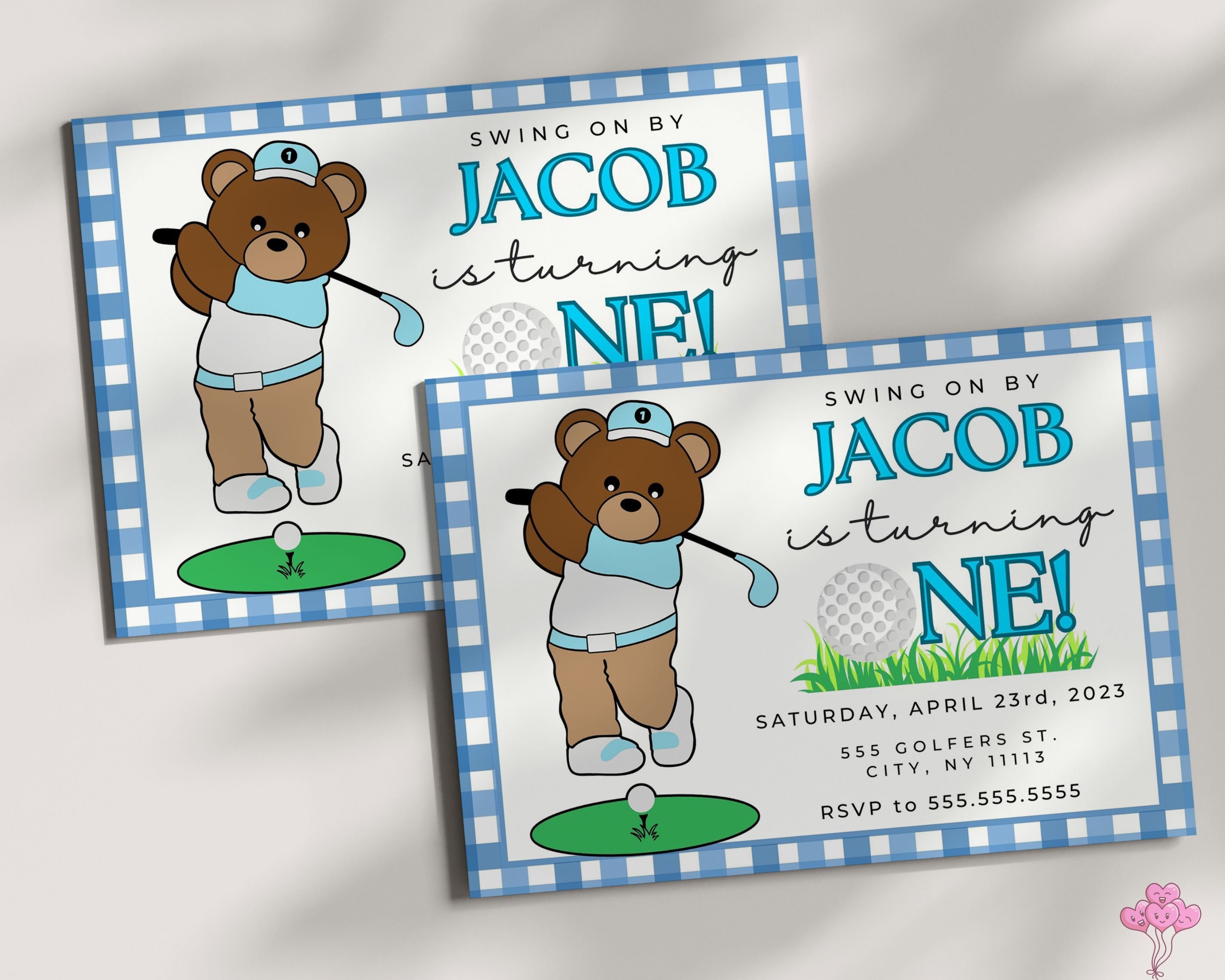 Editable Golf First Birthday Invitation, Printable Mini Golf Party ...