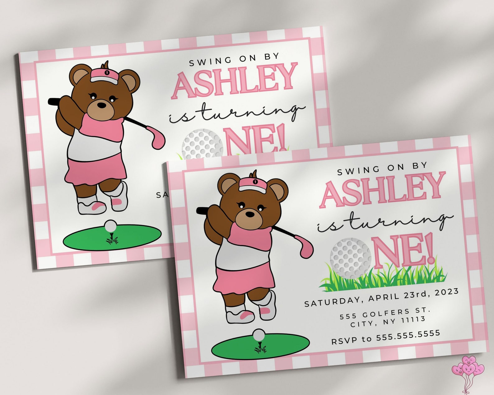 Editable Golf First Birthday Invitation, Printable Mini Golf Party ...