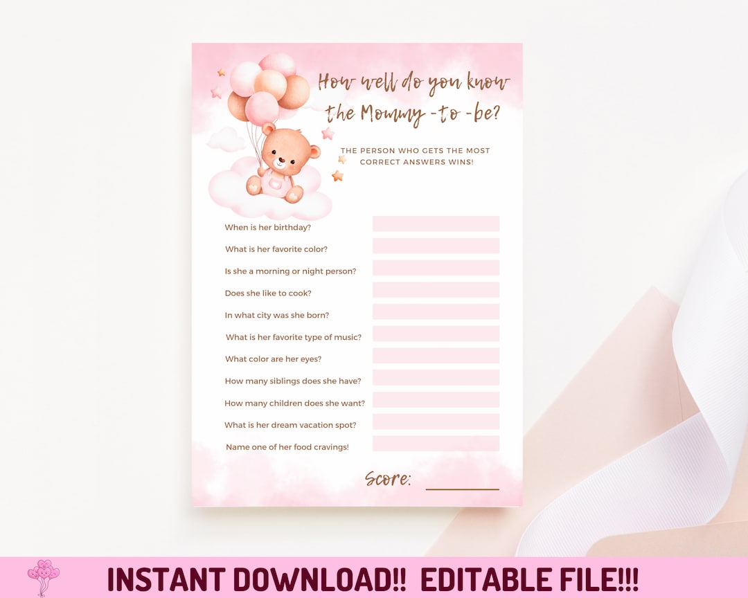 Mom to Be Match Game - Baby Shower Game Template - Editable | We Can ...