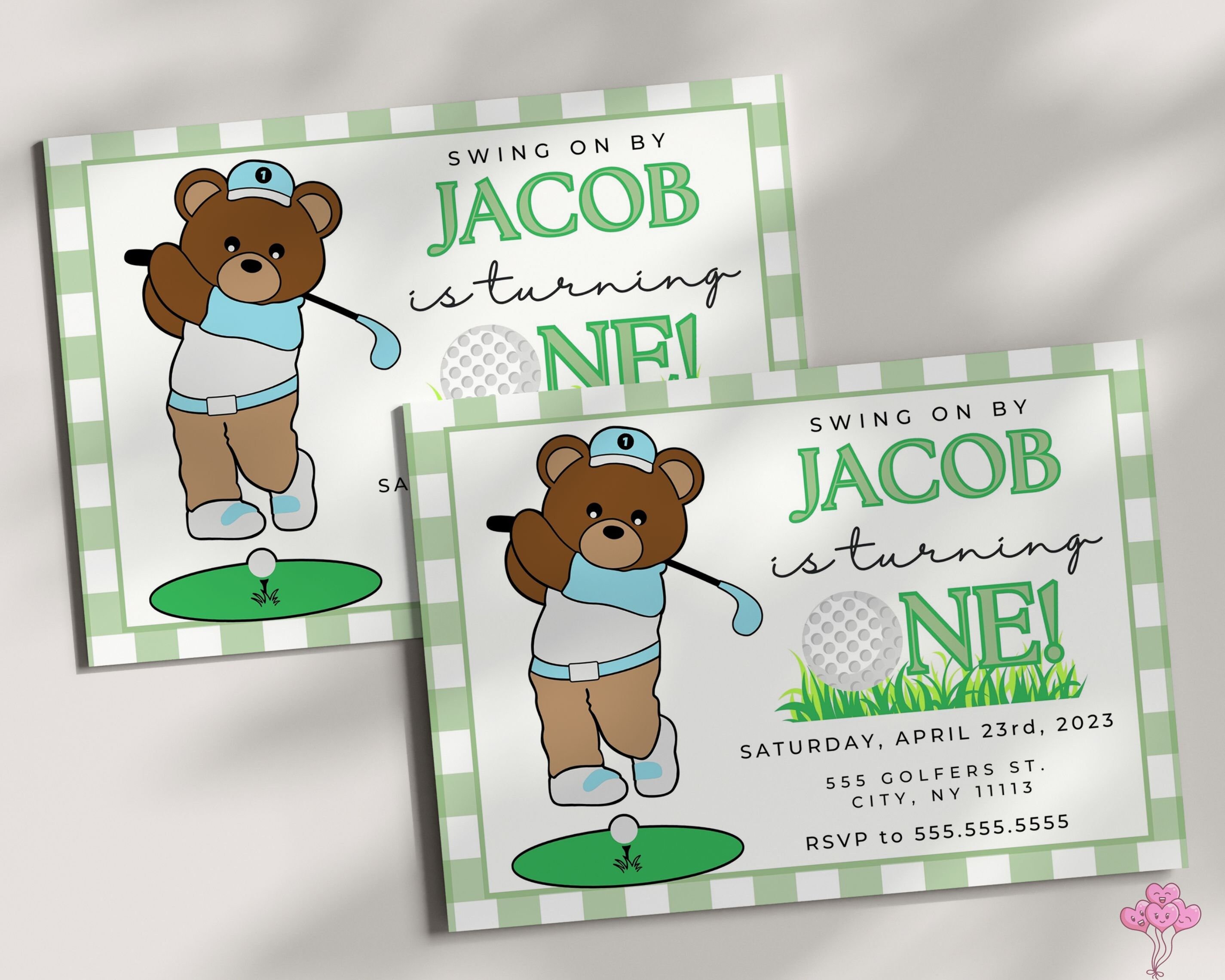 Editable Golf First Birthday Invitation, Printable Mini Golf Party ...