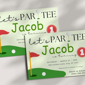 Editable Golf First Birthday Invitation, Printable Mini Golf Party ...