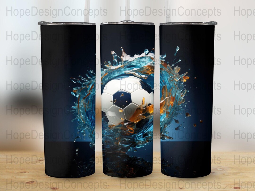 Soccer Ball Tumbler 20 Oz Skinny Tumbler Sublimation Design, Straight ...