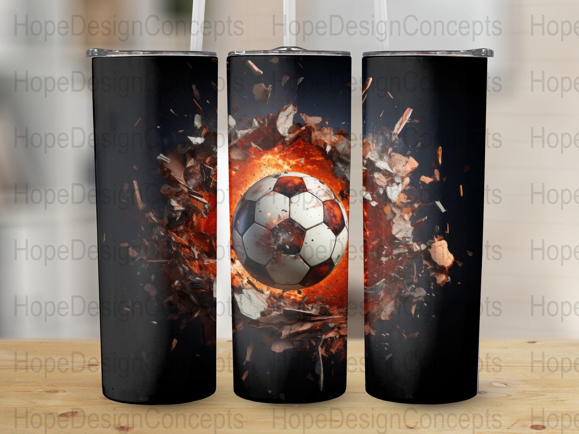 Soccer Ball Tumbler 20 Oz Skinny Tumbler Sublimation Design, Straight ...