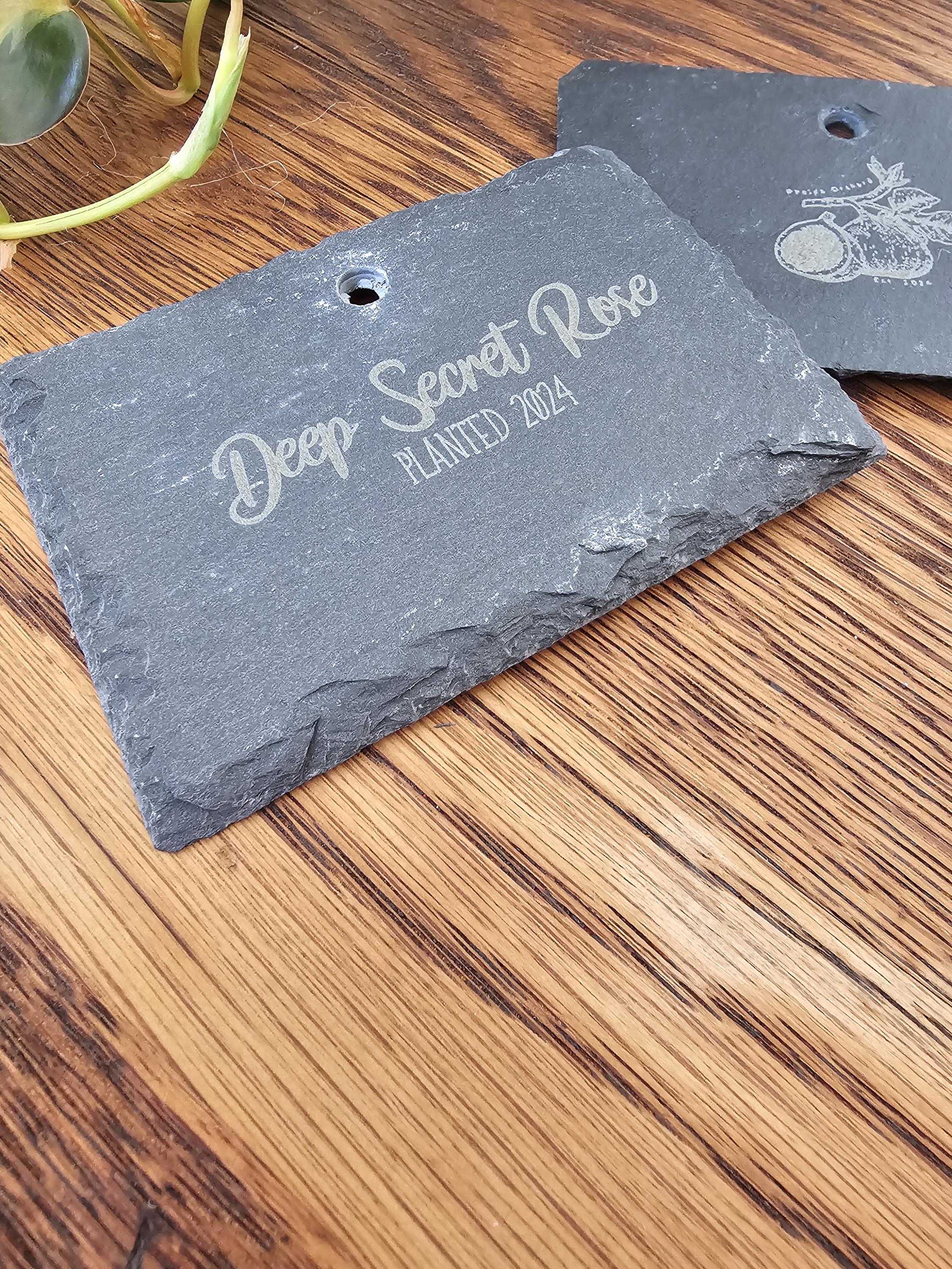 Custom Laser Engraved Slate Hanging Garden Marker - Etsy
