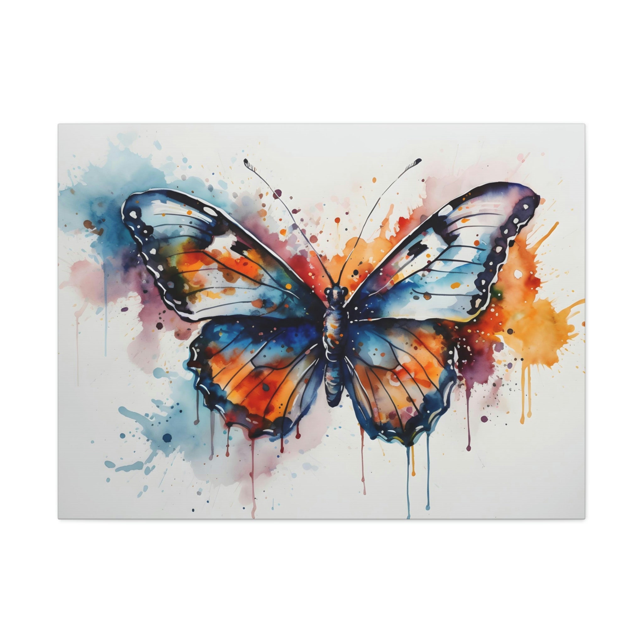 Butterfly Watercolor Canvas Wall Art Design | Canvas Print | Ready to ...