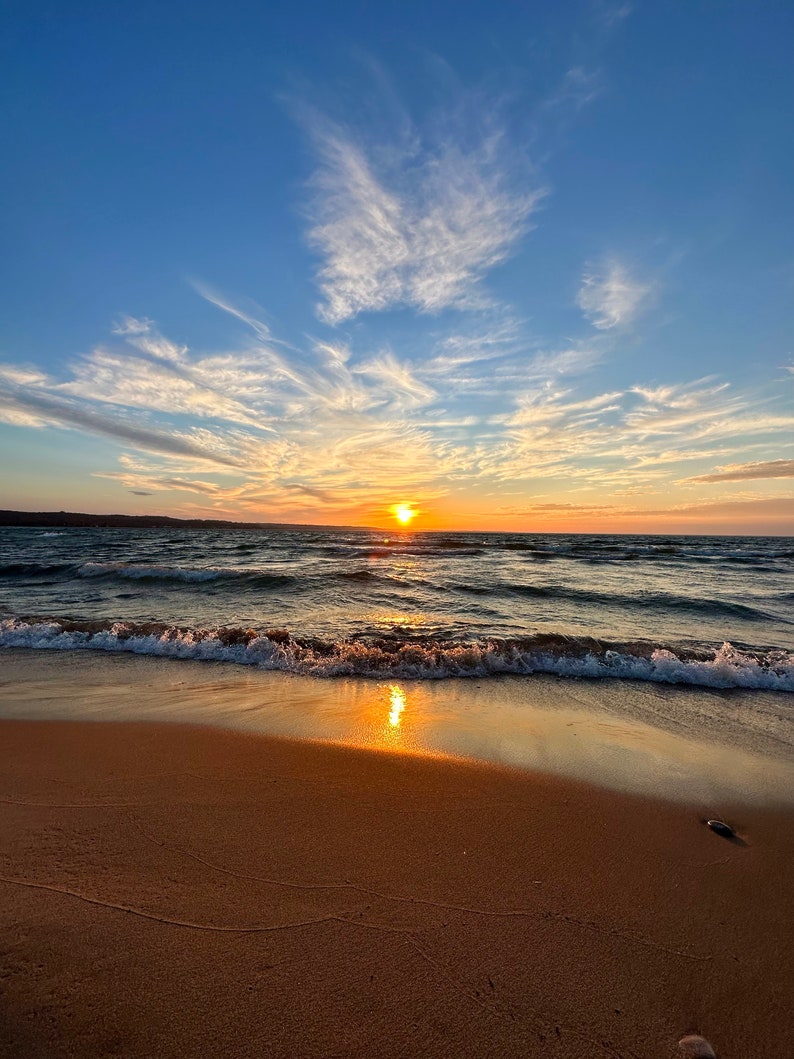Sunset at Petoskey Beach, Michigan. - Etsy