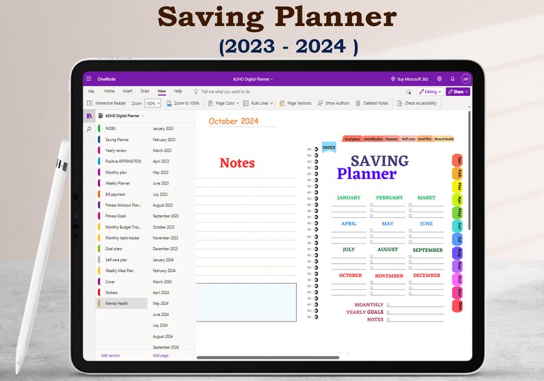 Onenote Digital Planner 2023-2024 – Stickers, Templates (digital ...