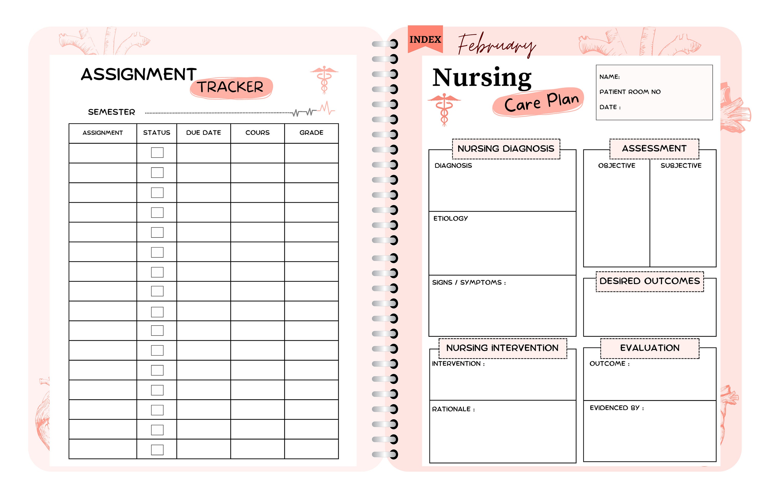 Nursing Digital Planner Onenote Undated Nursing School Planner Onenote ...