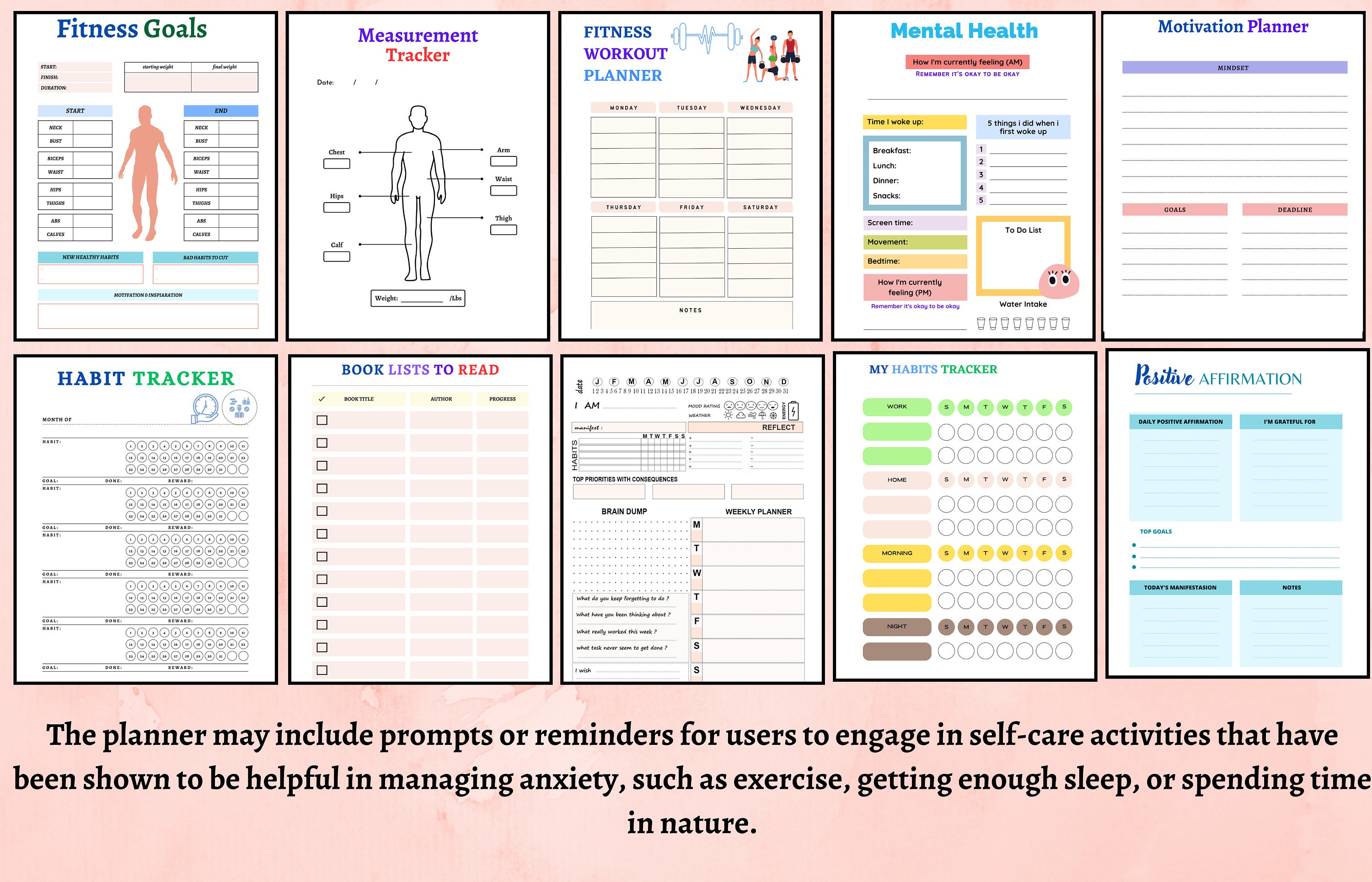 Anxiety Planner Printable , Mental Health, Self-care Planner, Coping ...