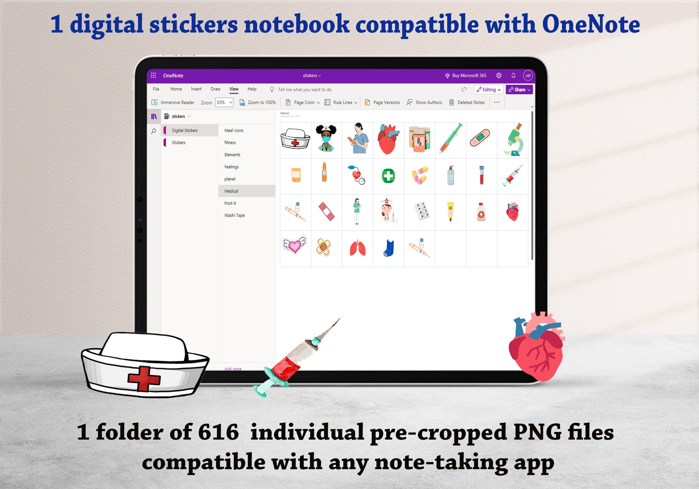 Onenote Digital Stickers – 1000+ Pre-cropped Pngs (digital Download) - Etsy