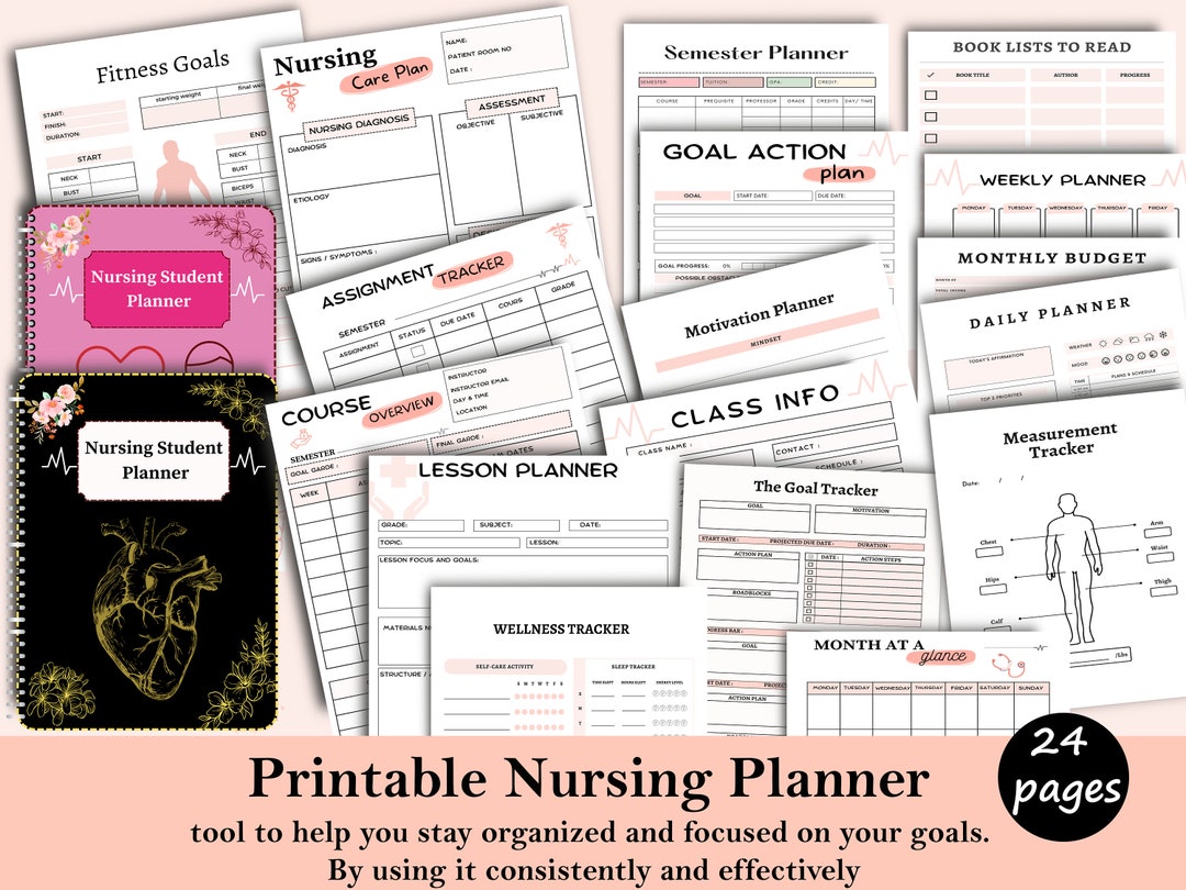Nursing School Planner Printable ,nurse Notebook , Nursing Student ...